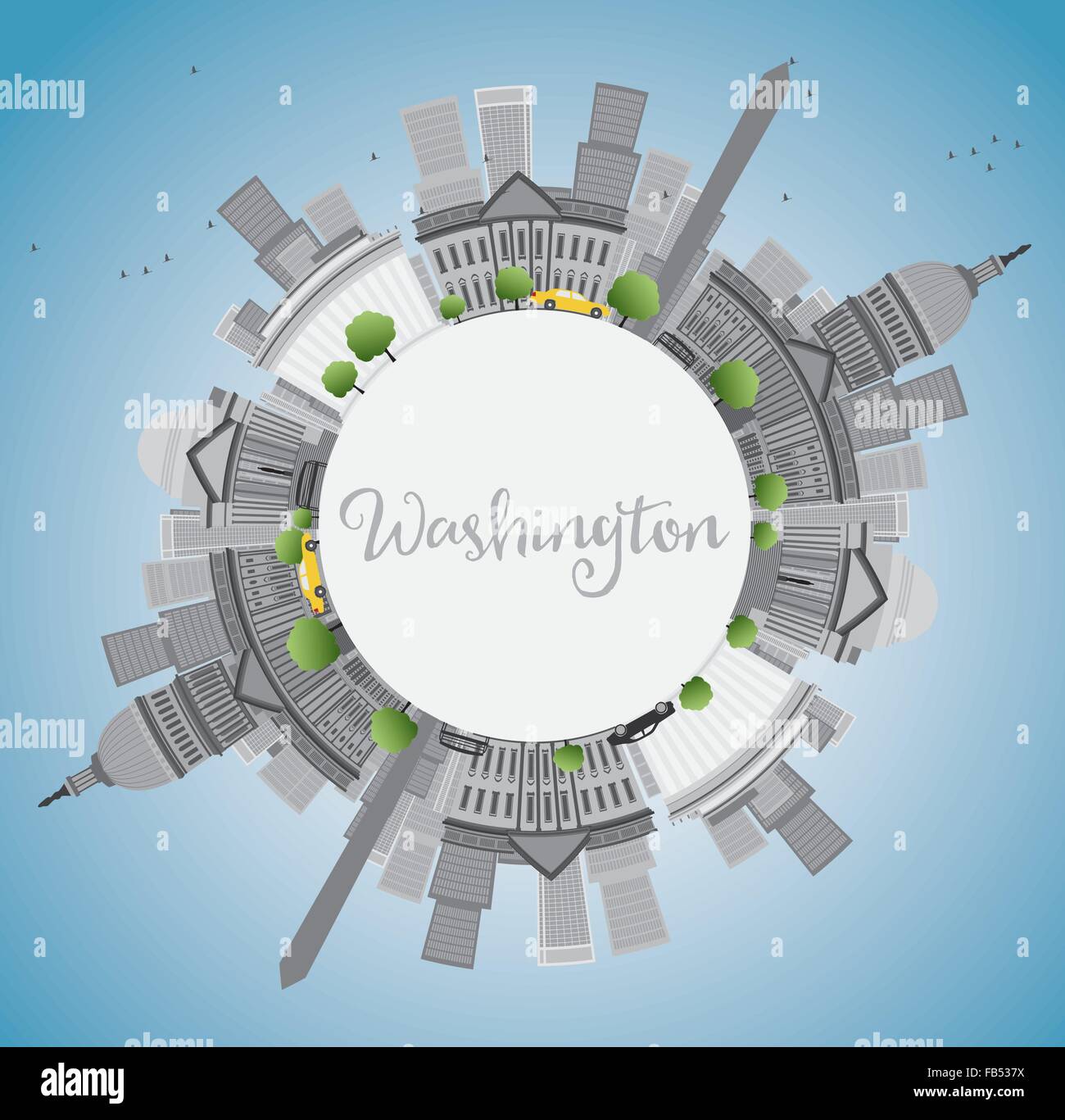 Washington city skyline silhouette hi-res stock photography and images ...