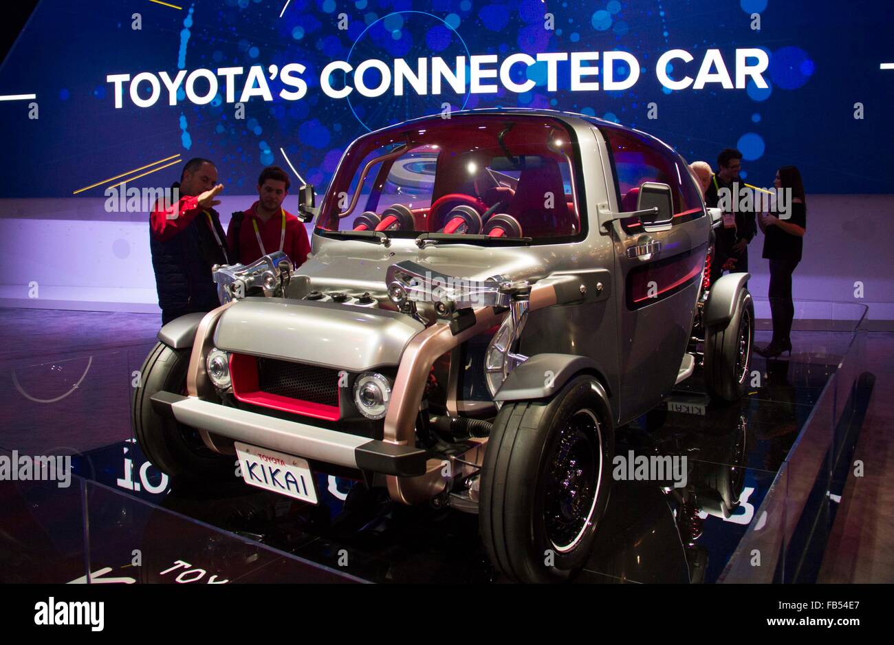 Las Vegas, USA. 9th Jan, 2016. A Toyota's connected car is displayed during the CES in Las Vegas ...