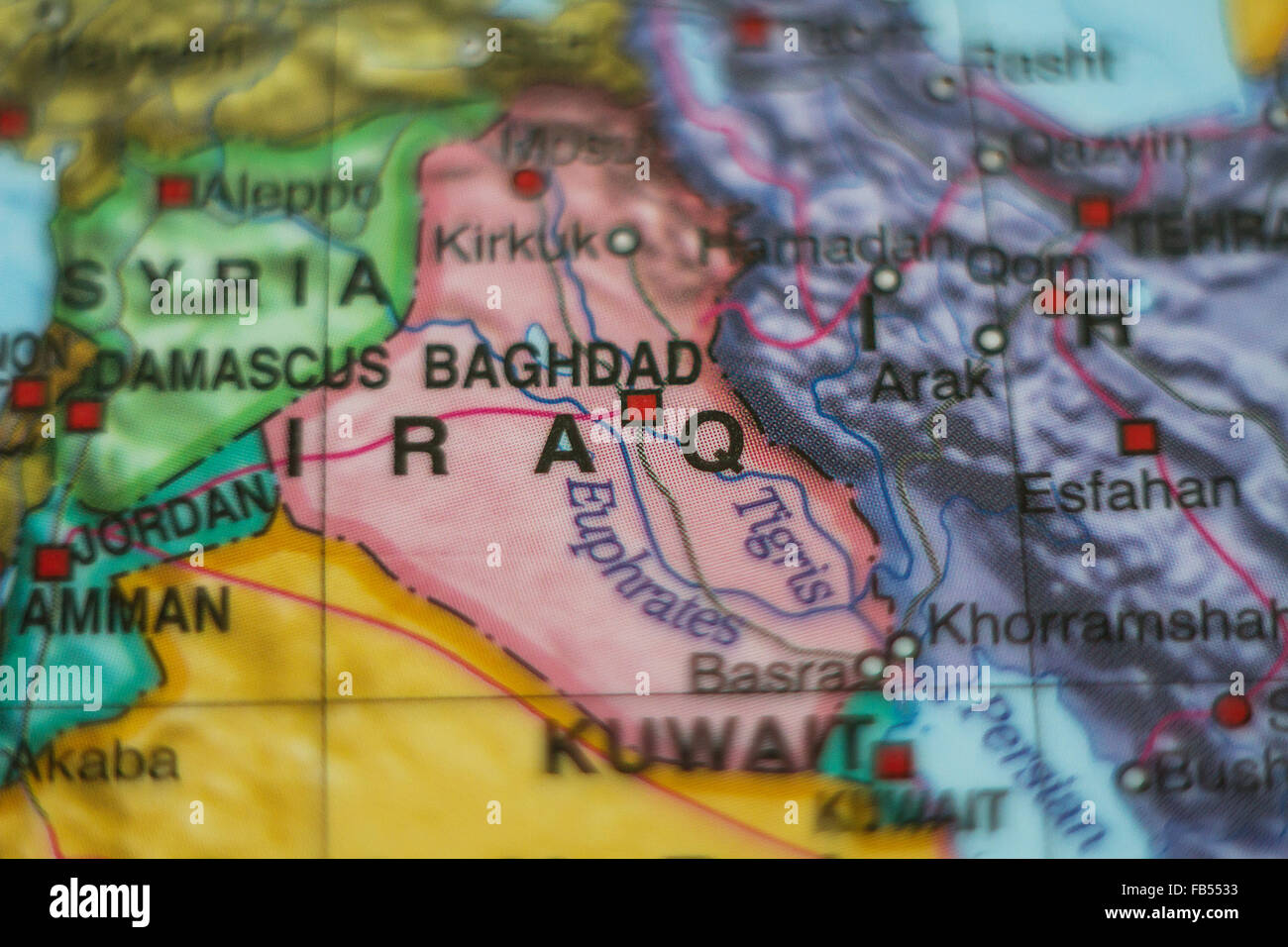 Baghdad map hi-res stock photography and images - Alamy