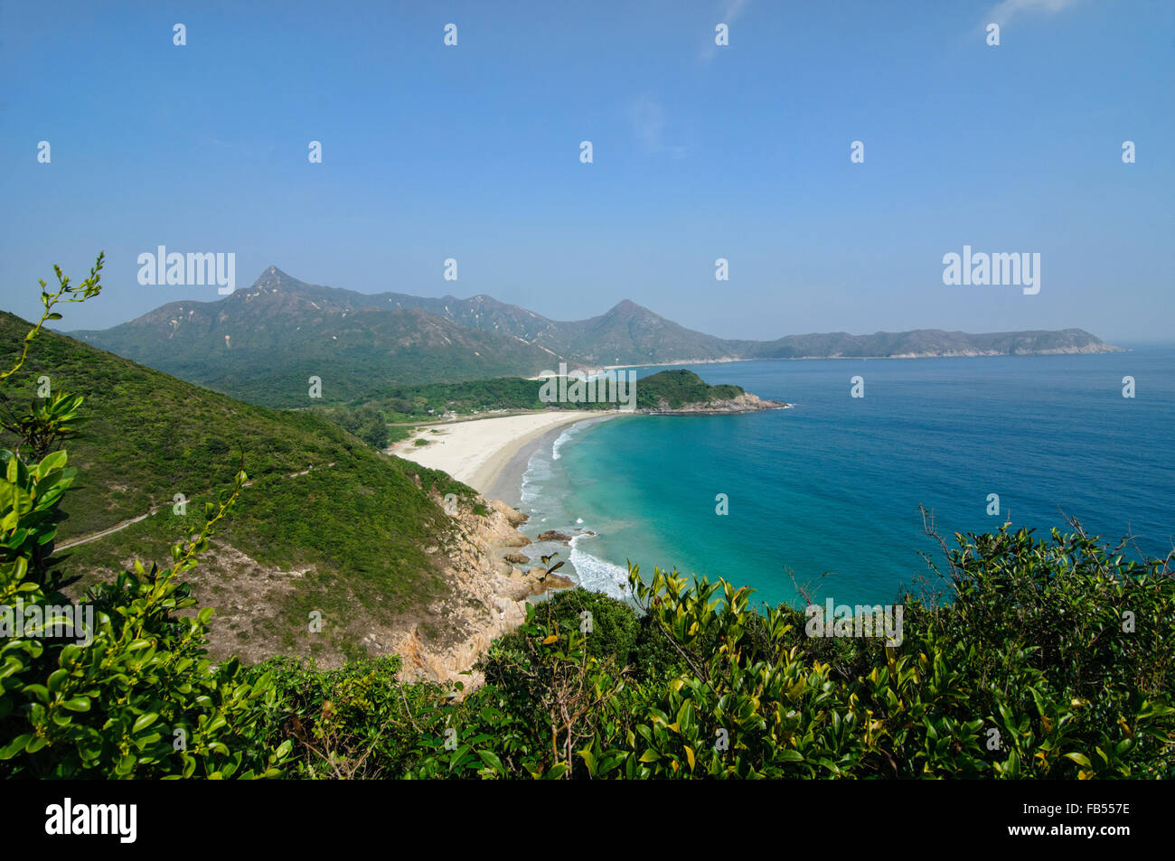 Long Ke Wan beach seen from the MacLehose Trail, Sai Kung, Hong Kong ...