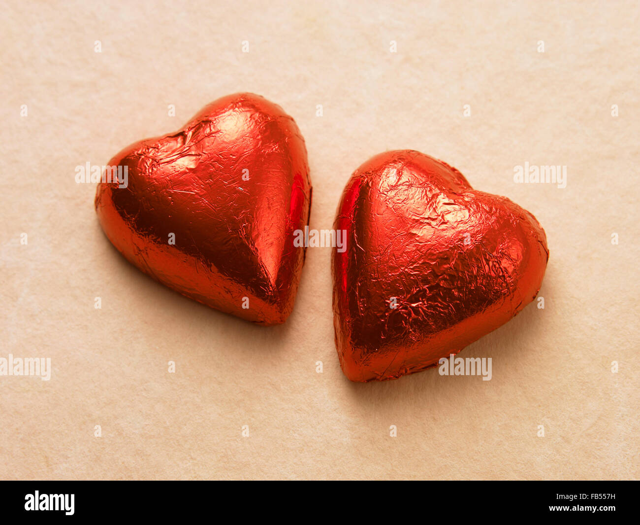 two heart shape chocolate side by side Stock Photo - Alamy