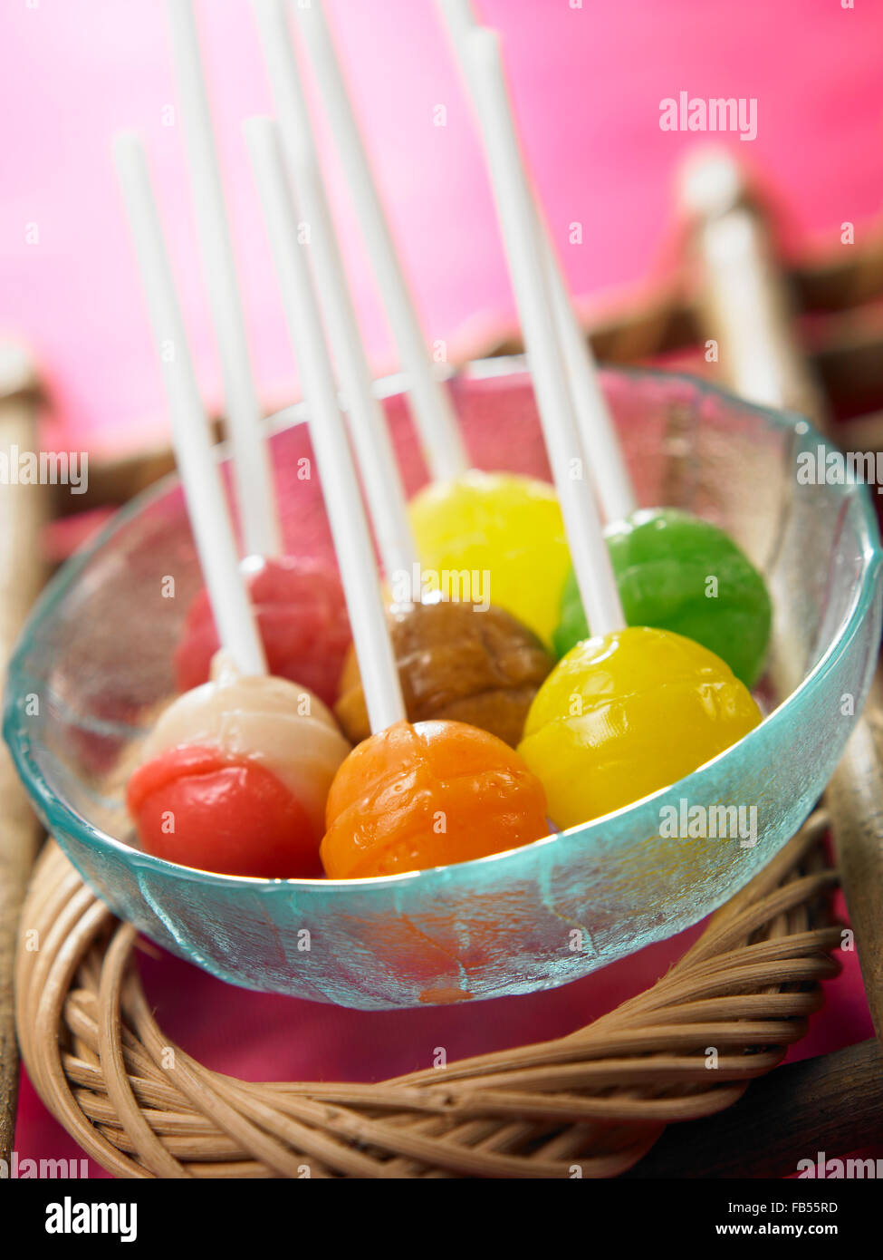 bunch of the lollipops on the bowl Stock Photo - Alamy