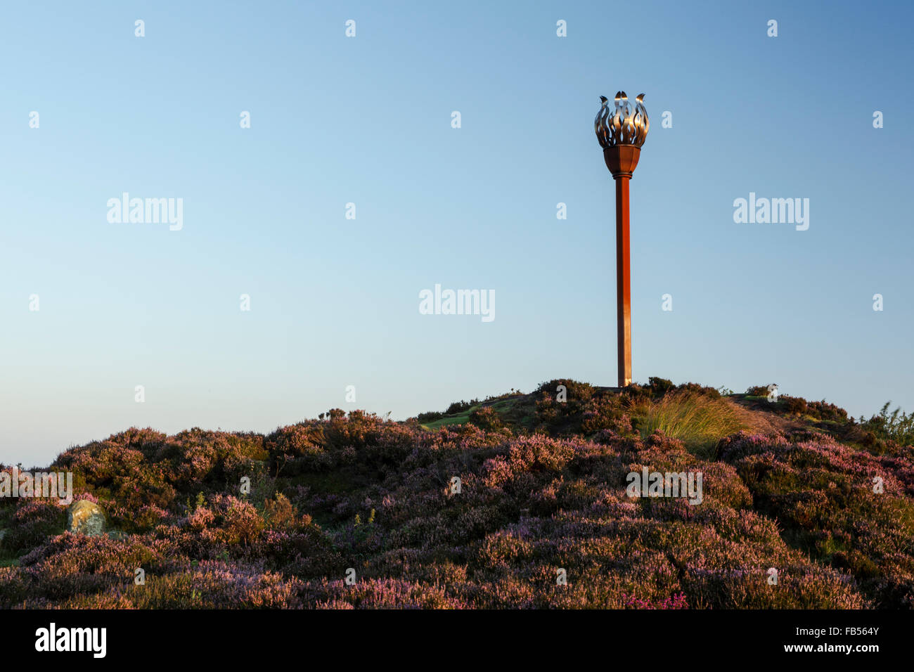 Gas fired ceremonial beacon on Beacon Hill near to Danby in the North ...