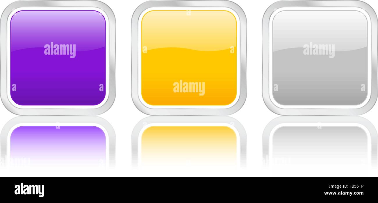 Rounded squares icons isolated on a white background. Vector ...