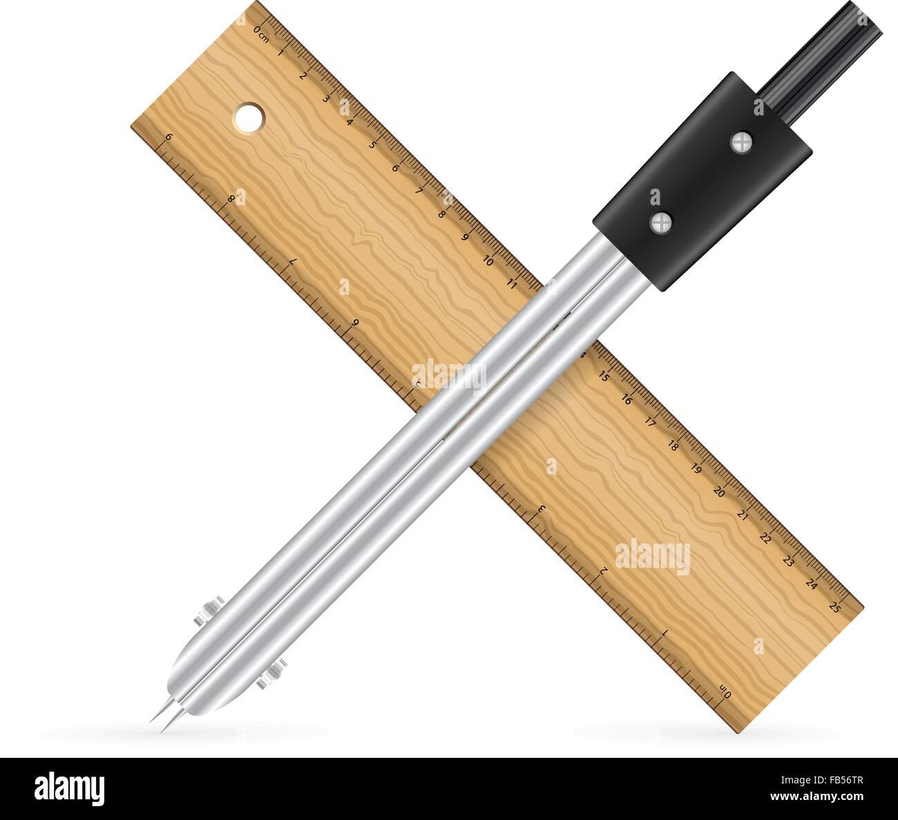 Ruler and drawing compass icon on a white background Stock Vector Image ...