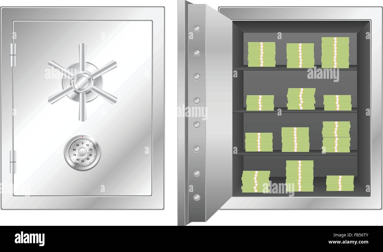 Bank safe isolated on white background. Vector illustration Stock ...