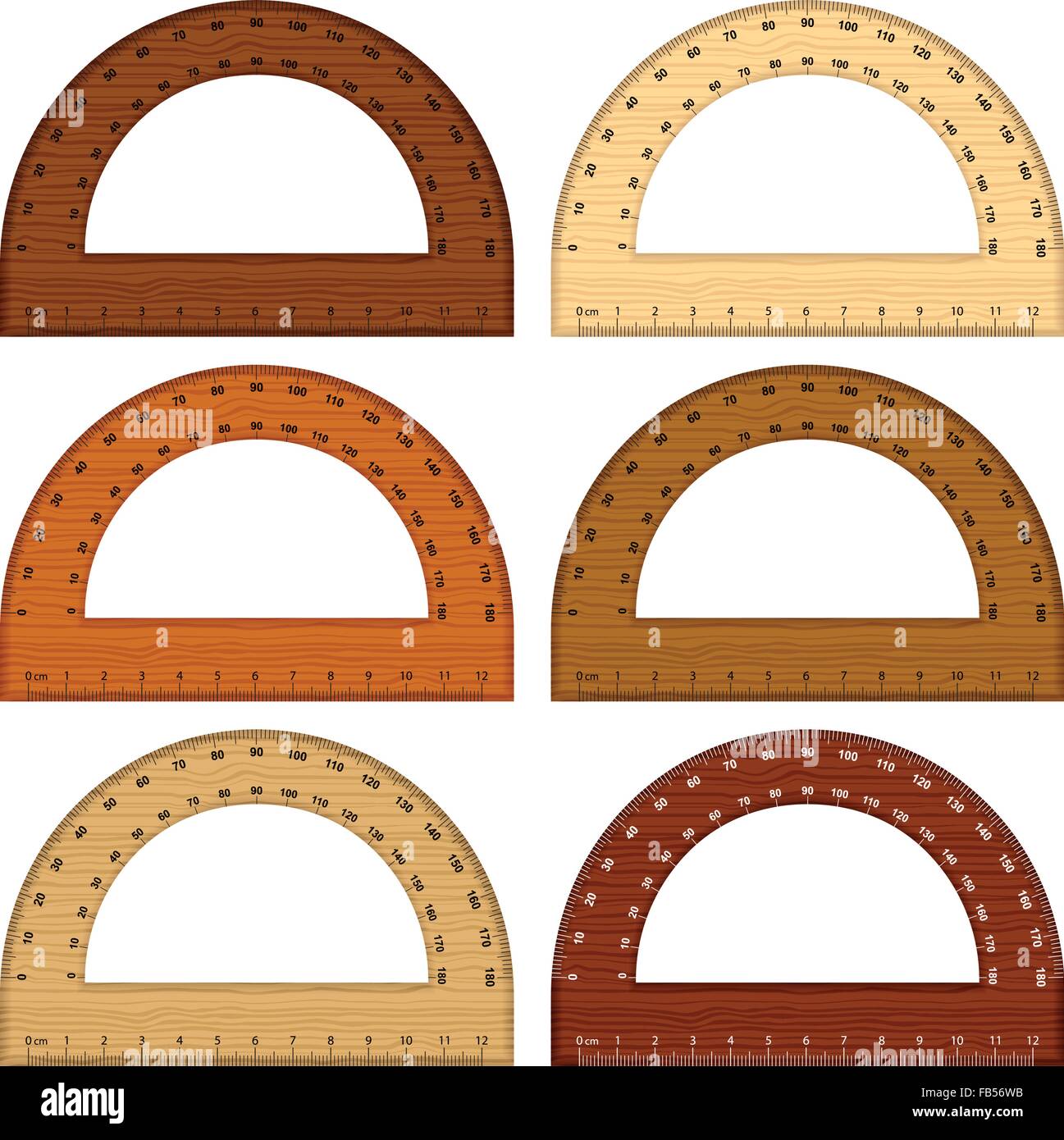 Wooden protractor on white background. Vector illustration Stock Vector ...