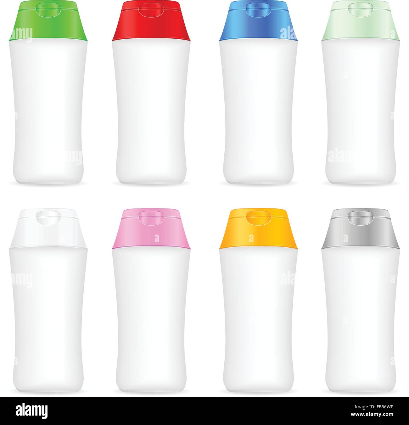 Shampoo container set on a white background. Vector illustration Stock ...