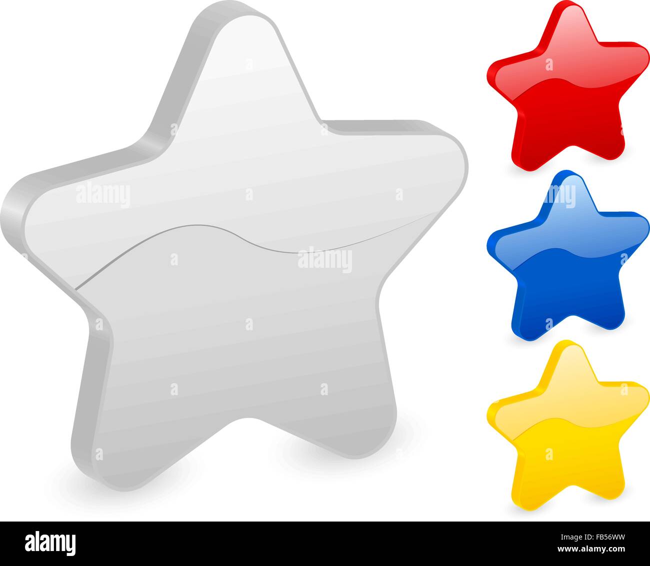 3d star icon set isolated on a white background. Vector illustration ...