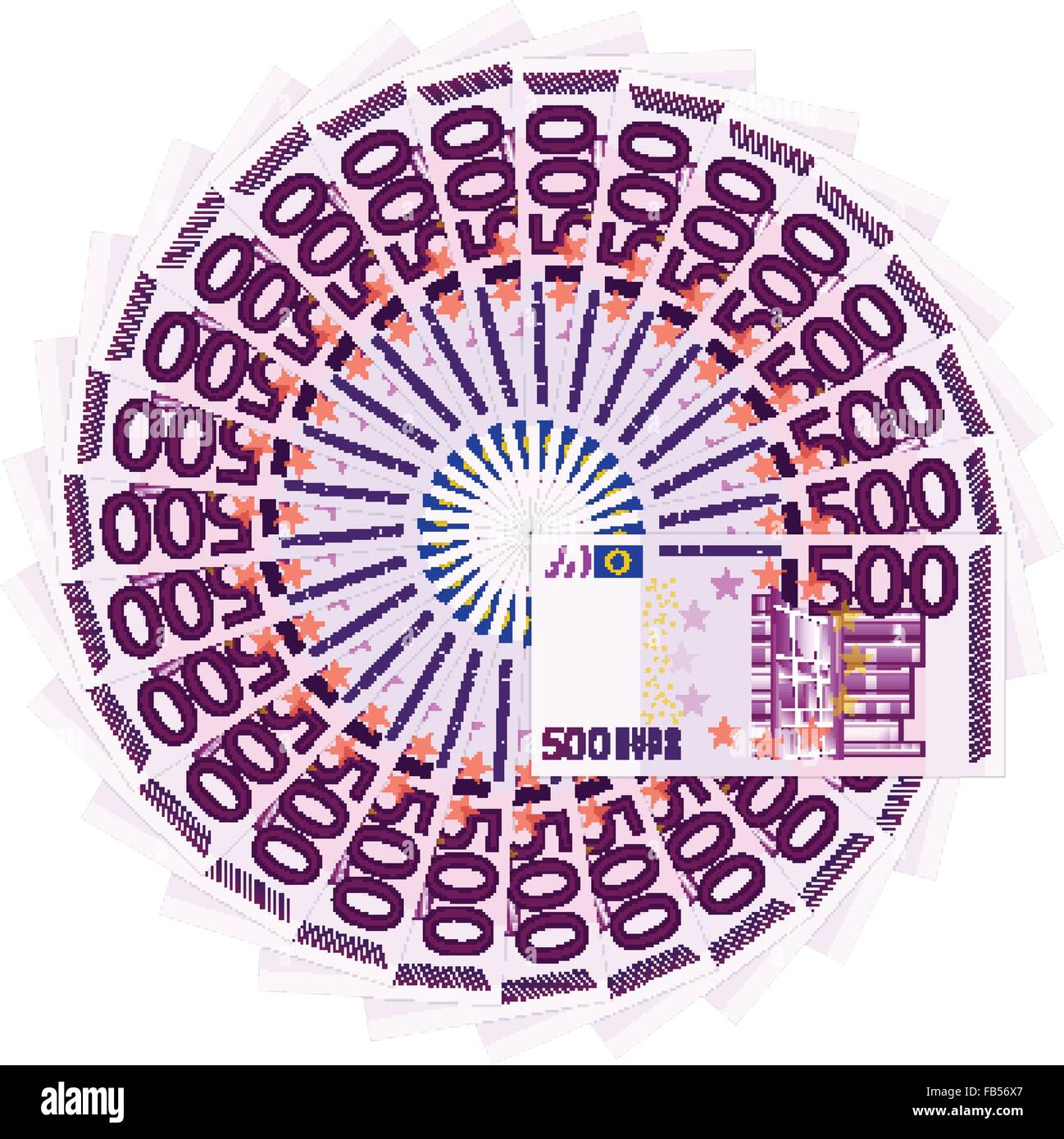 Five hundred banknotes on a white background. Vector illustration Stock ...