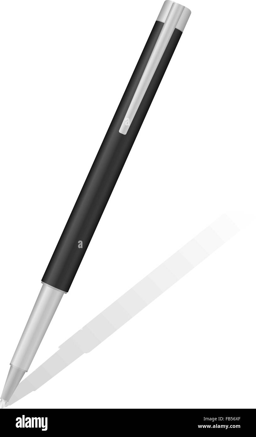 Ballpoint pen and shadow on a white background. Vector illustration ...