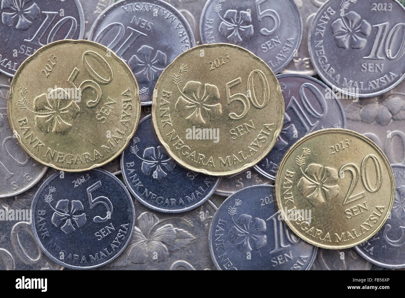 Different coins of Ringgit of Malaysia Stock Photo - Alamy