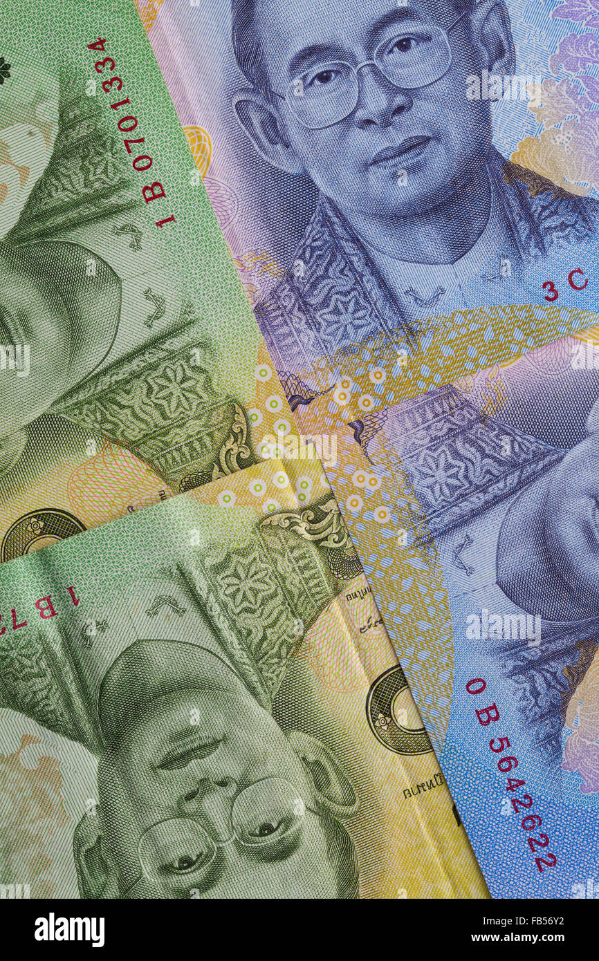 Detail of banknote and coin of Thai Baht of Thailand Stock Photo - Alamy