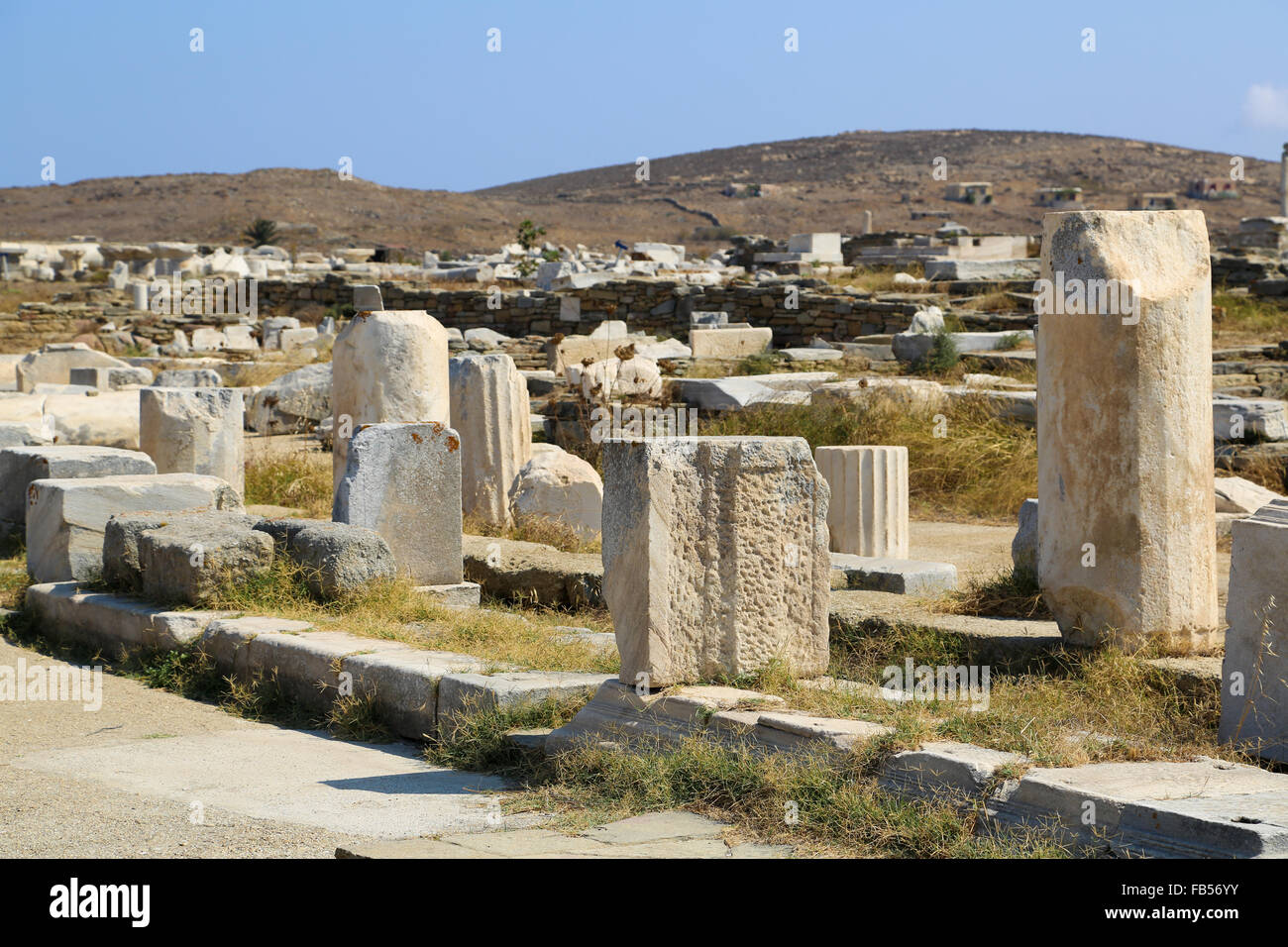 The island of Delos: an important archaeological site in Greece Stock ...