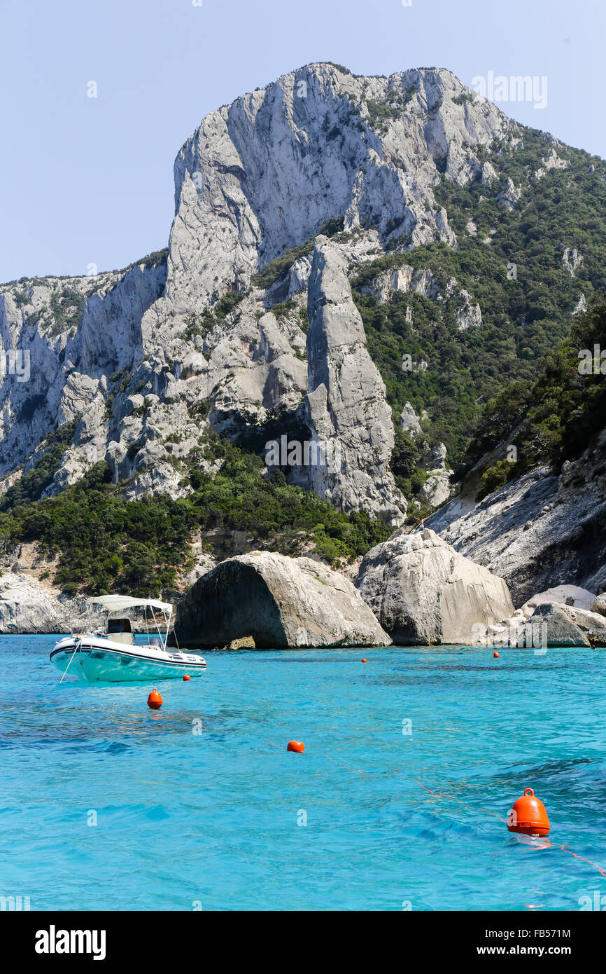 Rocks and caves around the coast of Cala Gonone, Sardinia Stock Photo ...