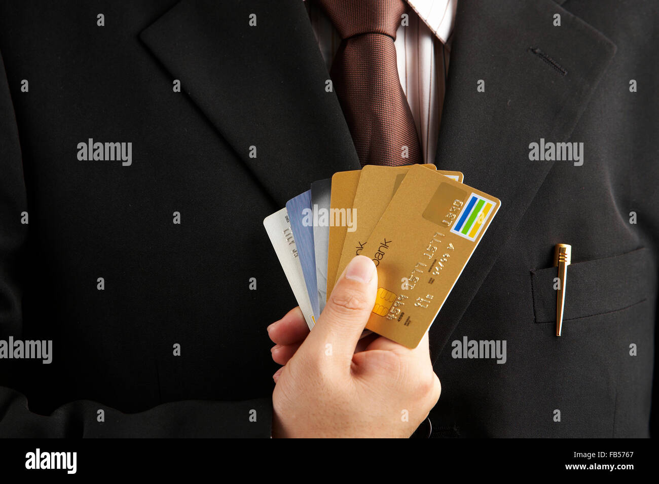 man show numberous of credit cards Stock Photo - Alamy