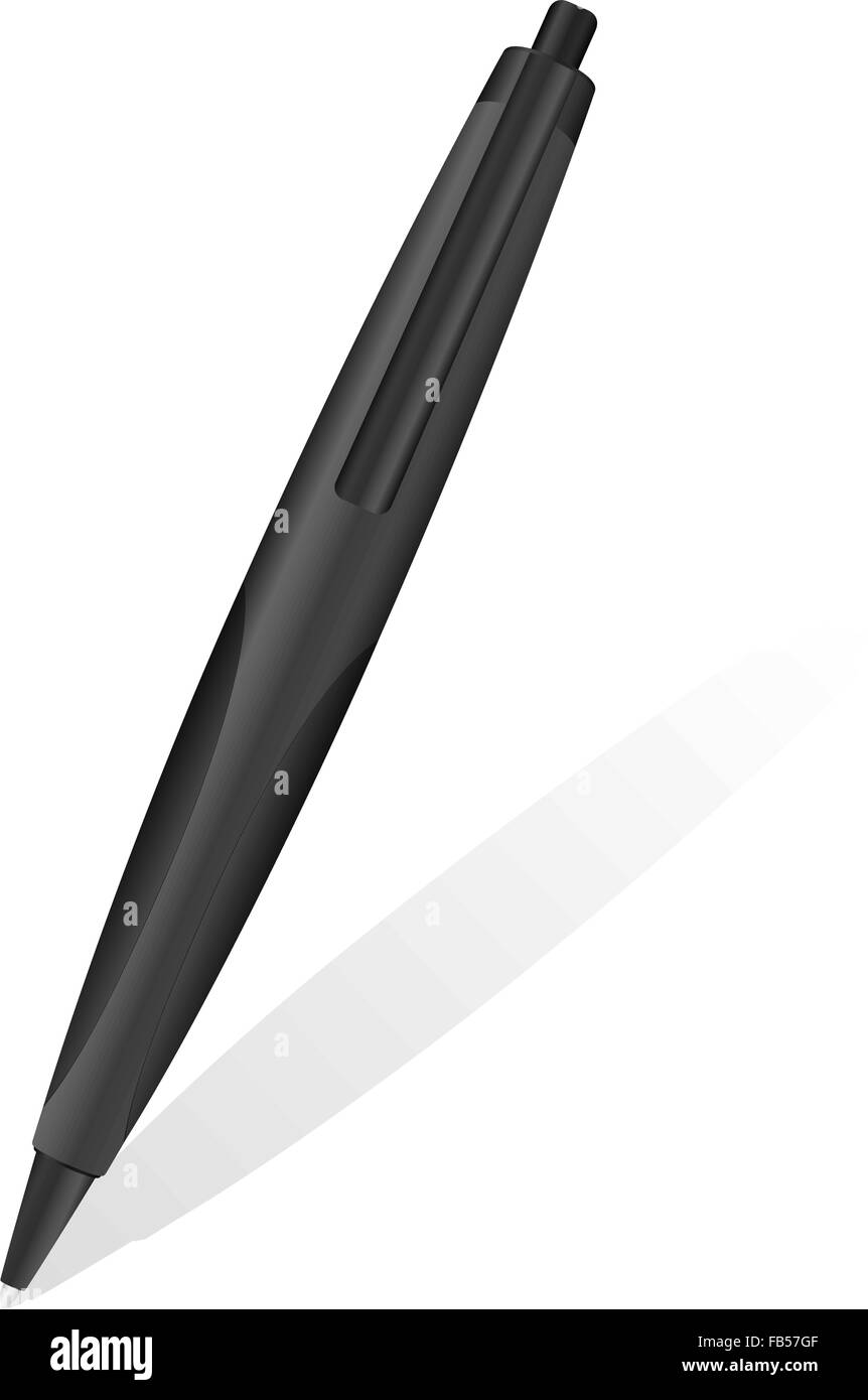 Ballpoint pen and shadow on a white background. Vector illustration ...