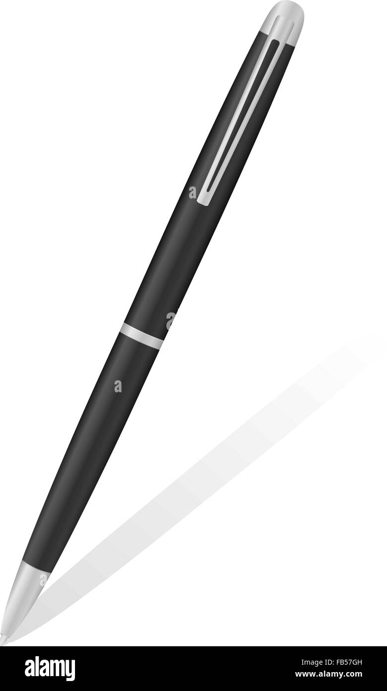 Ballpoint pen and shadow on a white background. Vector illustration ...