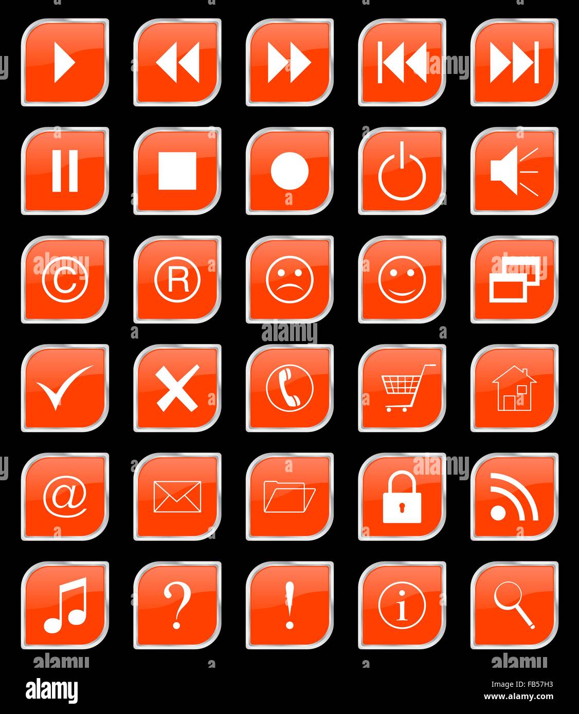 Set orange web buttons. Vector illustration Stock Vector Image & Art ...