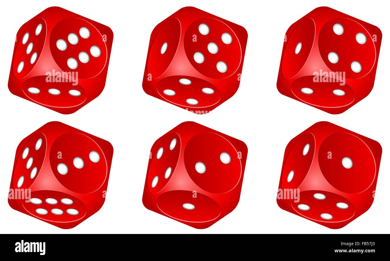 Red dice set on white background. Vector illustration Stock Vector ...