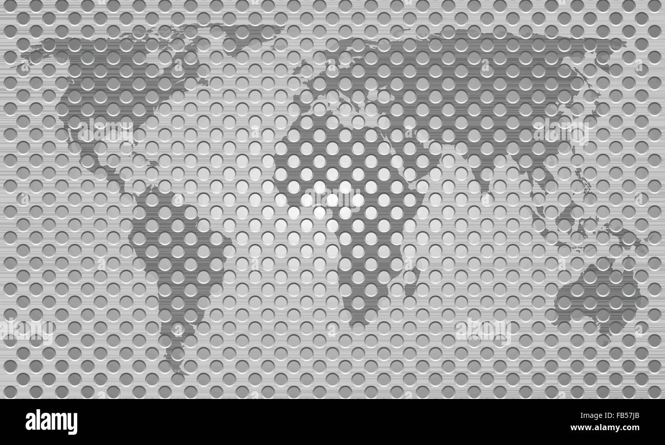 Metal pattern world map background. Vector illustration Stock Vector ...