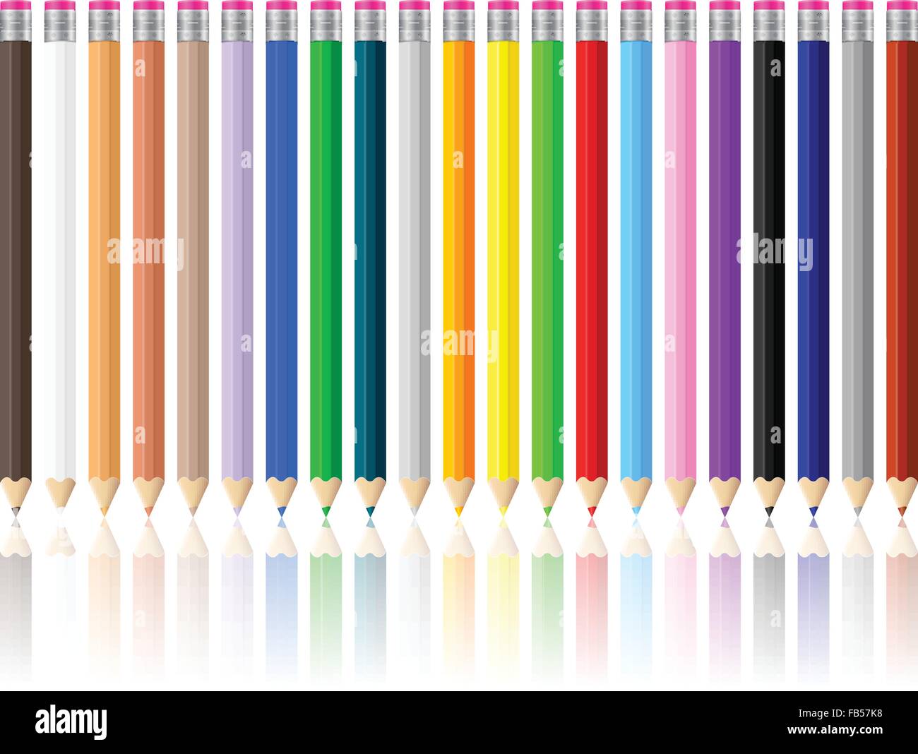 Color Pencils Set On A White Background Vector Illustration Stock