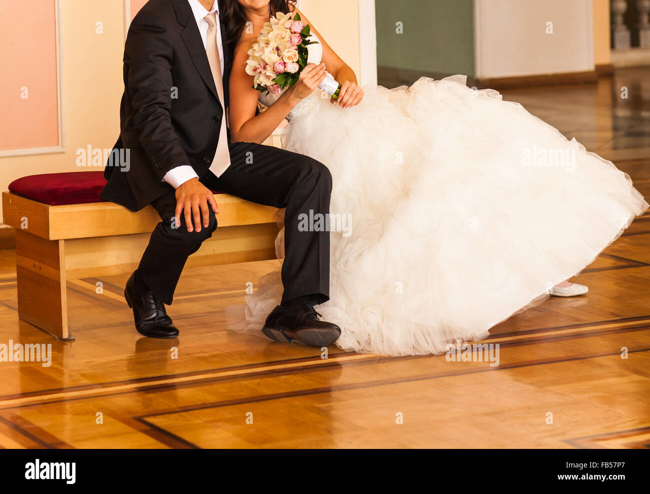 Happy bride and groom on their wedding Stock Photo - Alamy