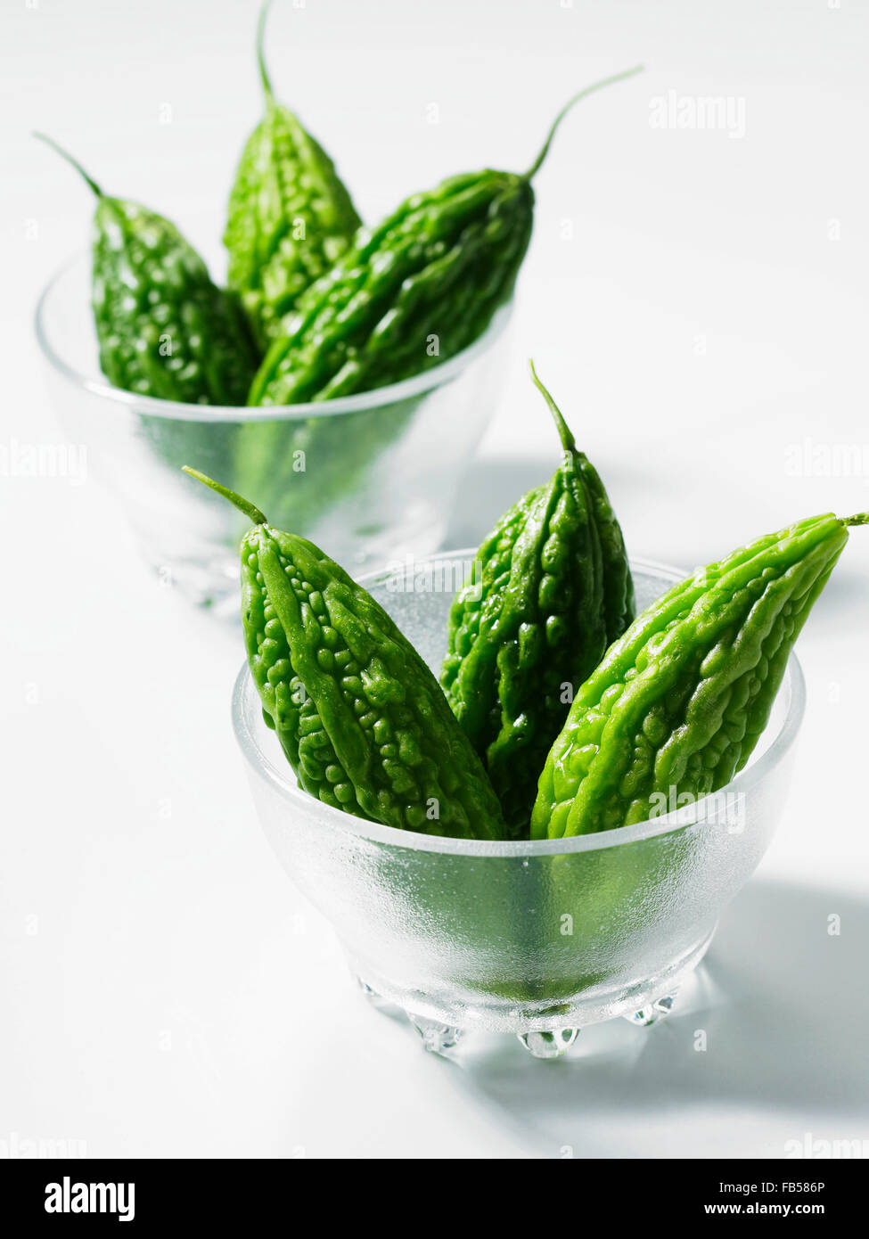 bitter guard on the white background Stock Photo - Alamy