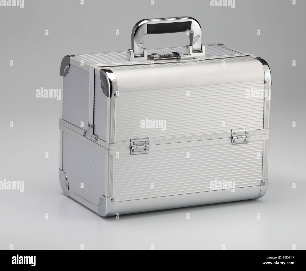 Metal security briefcase in silver Stock Photo - Alamy