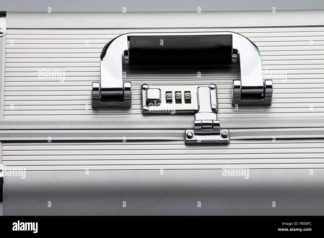 close up of Metal security briefcase in silver Stock Photo - Alamy