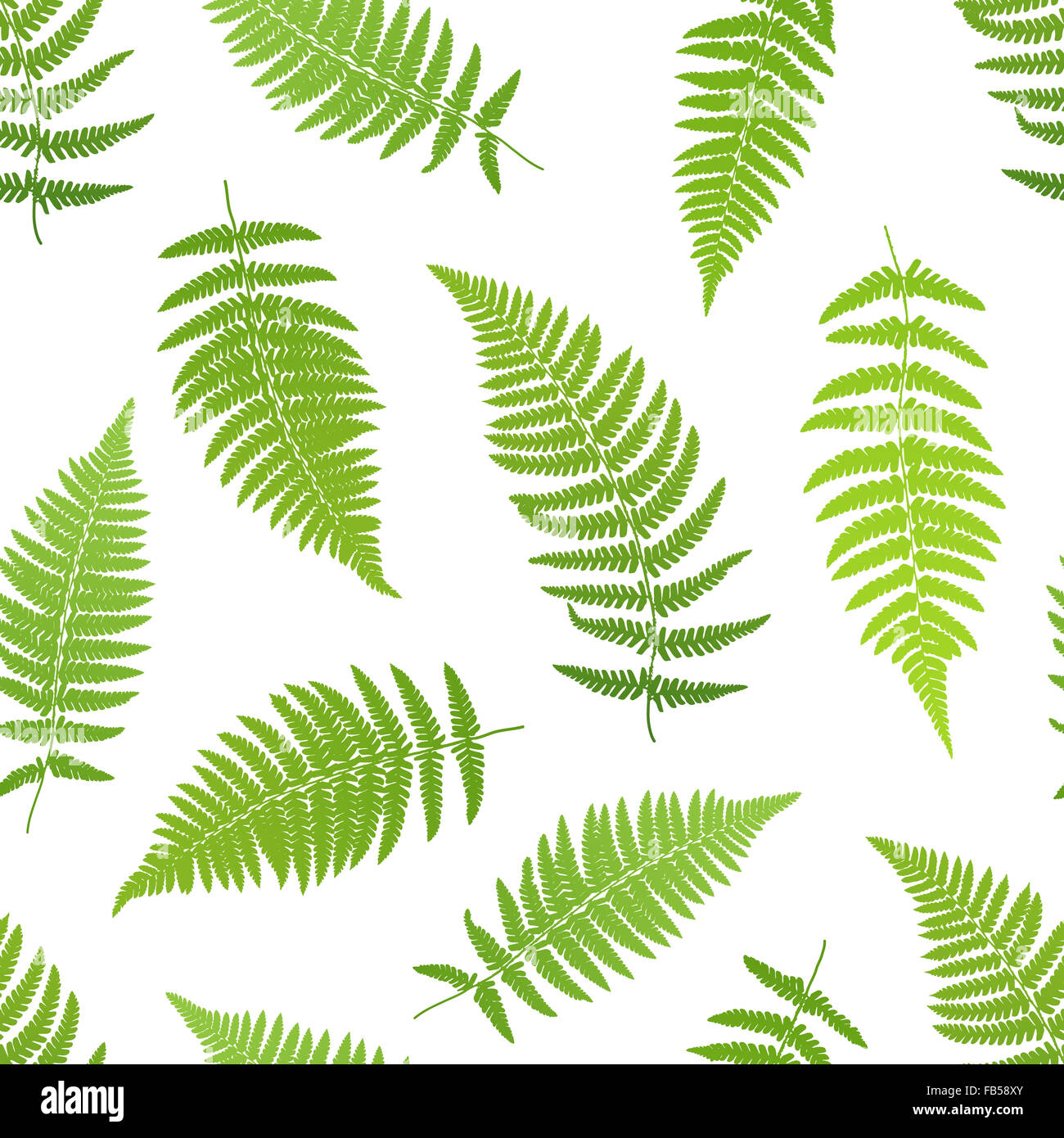 Fern frond silhouettes seamless pattern. Vector illustration Stock ...
