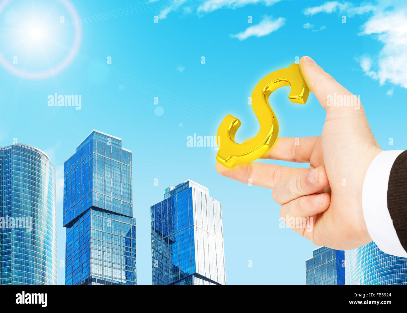 Businessman hand with dollar sign Stock Photo - Alamy