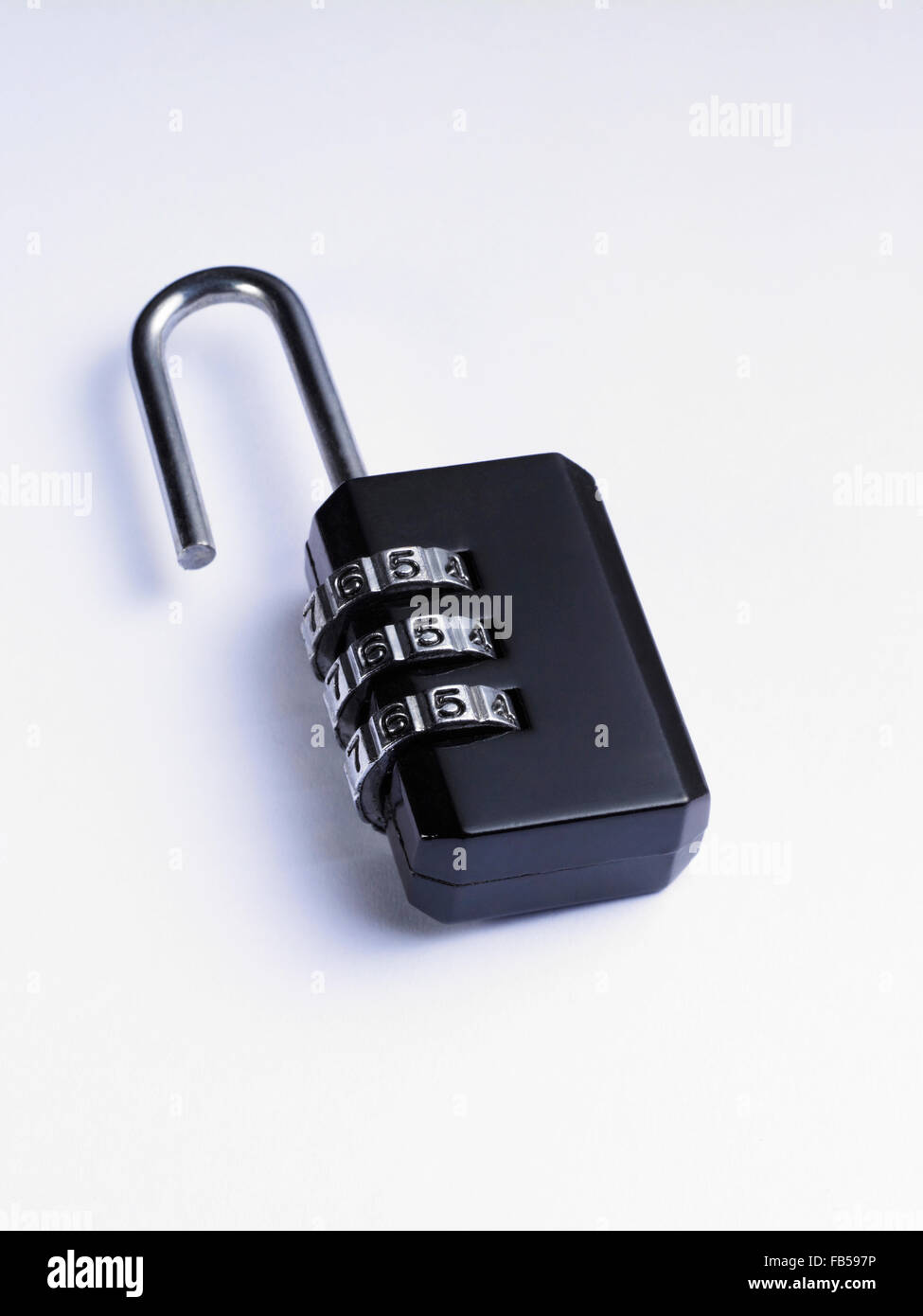 black color combination lock on white background Stock Photo - Alamy