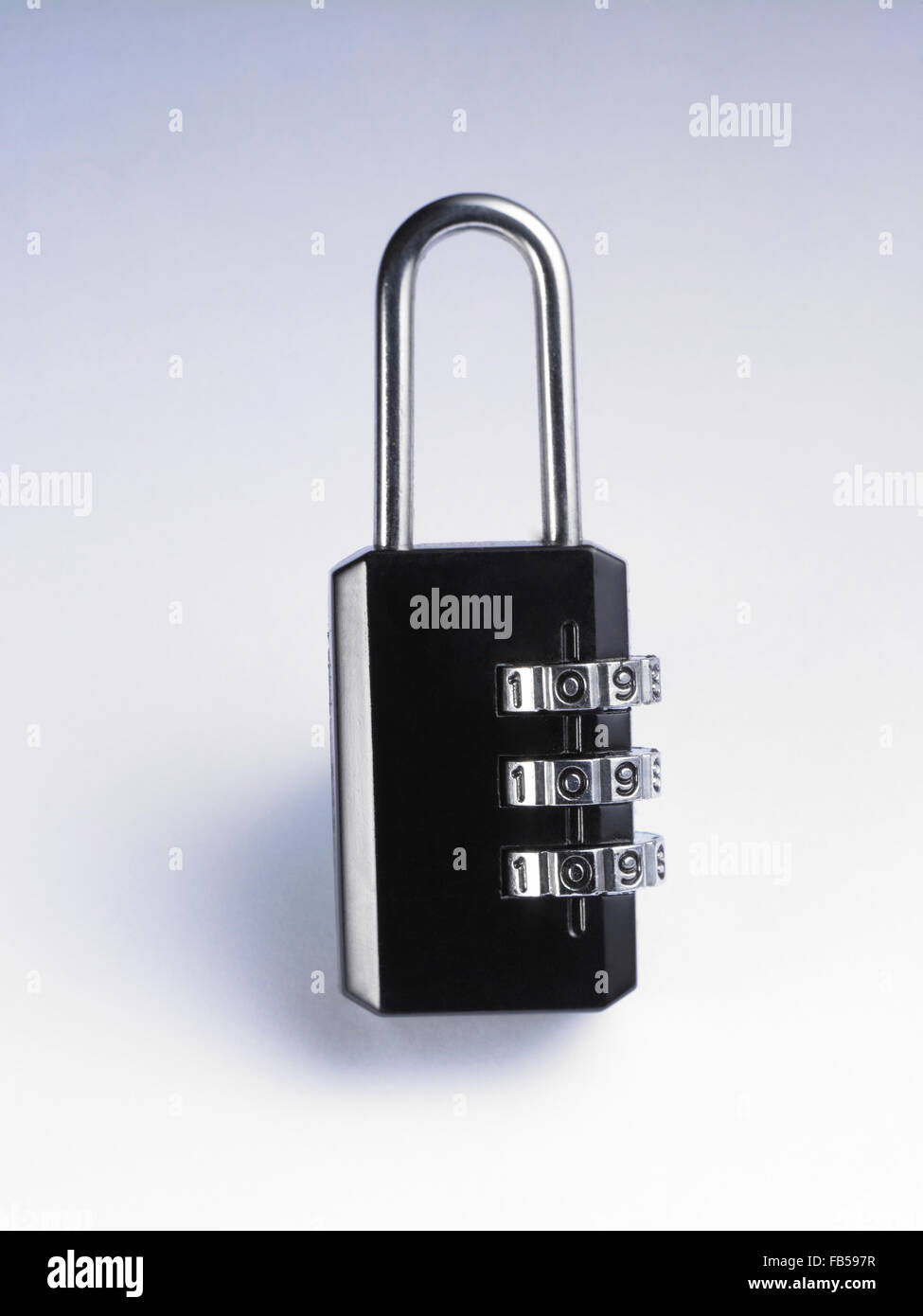 black color combination lock on white background Stock Photo - Alamy