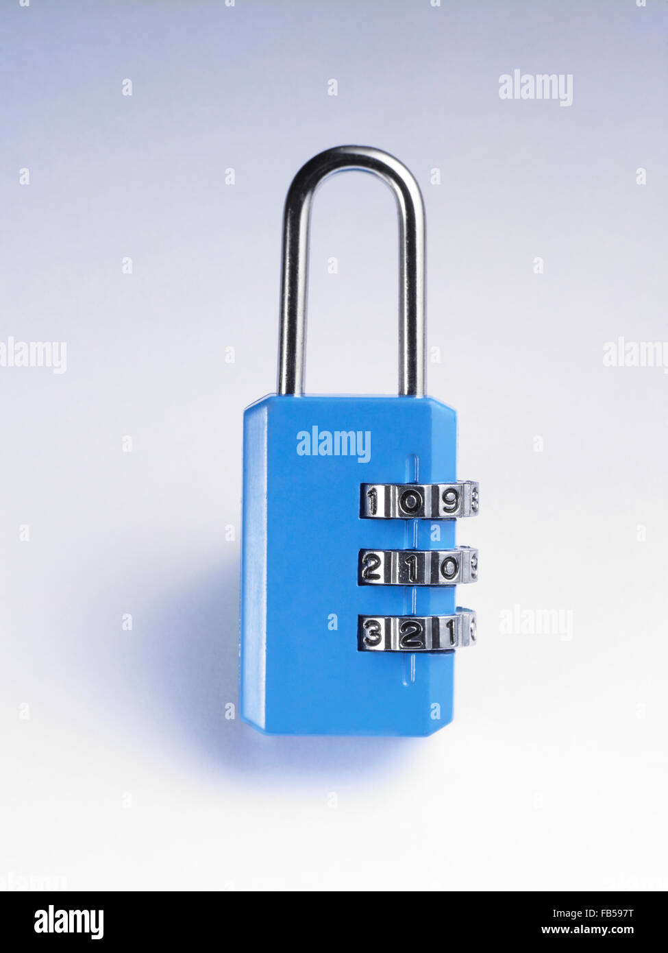 blue color combination lock on white background Stock Photo - Alamy