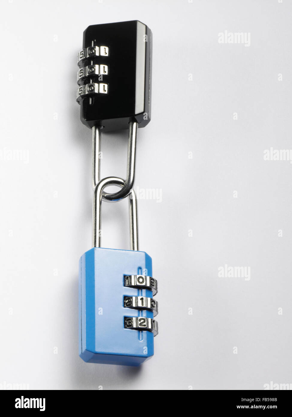 blue color and black color lock together Stock Photo - Alamy