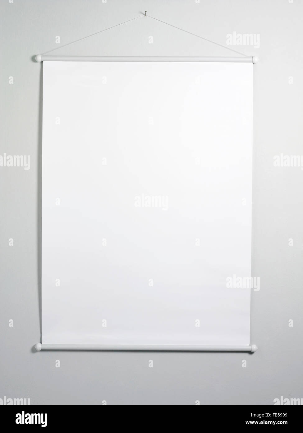 a blank portable white board on the wall Stock Photo - Alamy