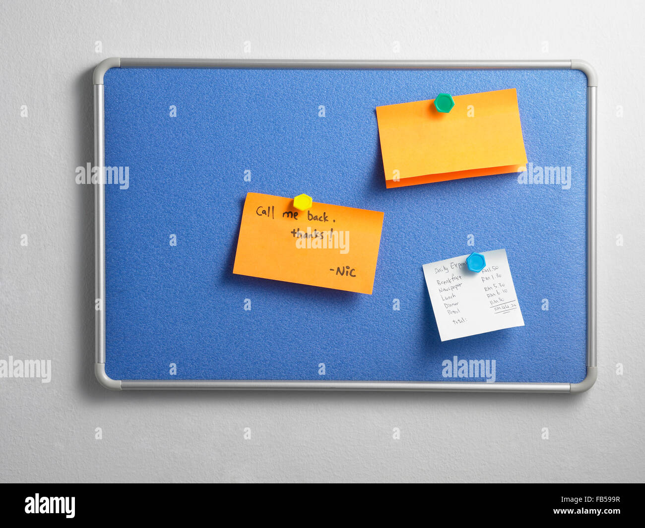 notebook or adhesive note on the notice board Stock Photo - Alamy