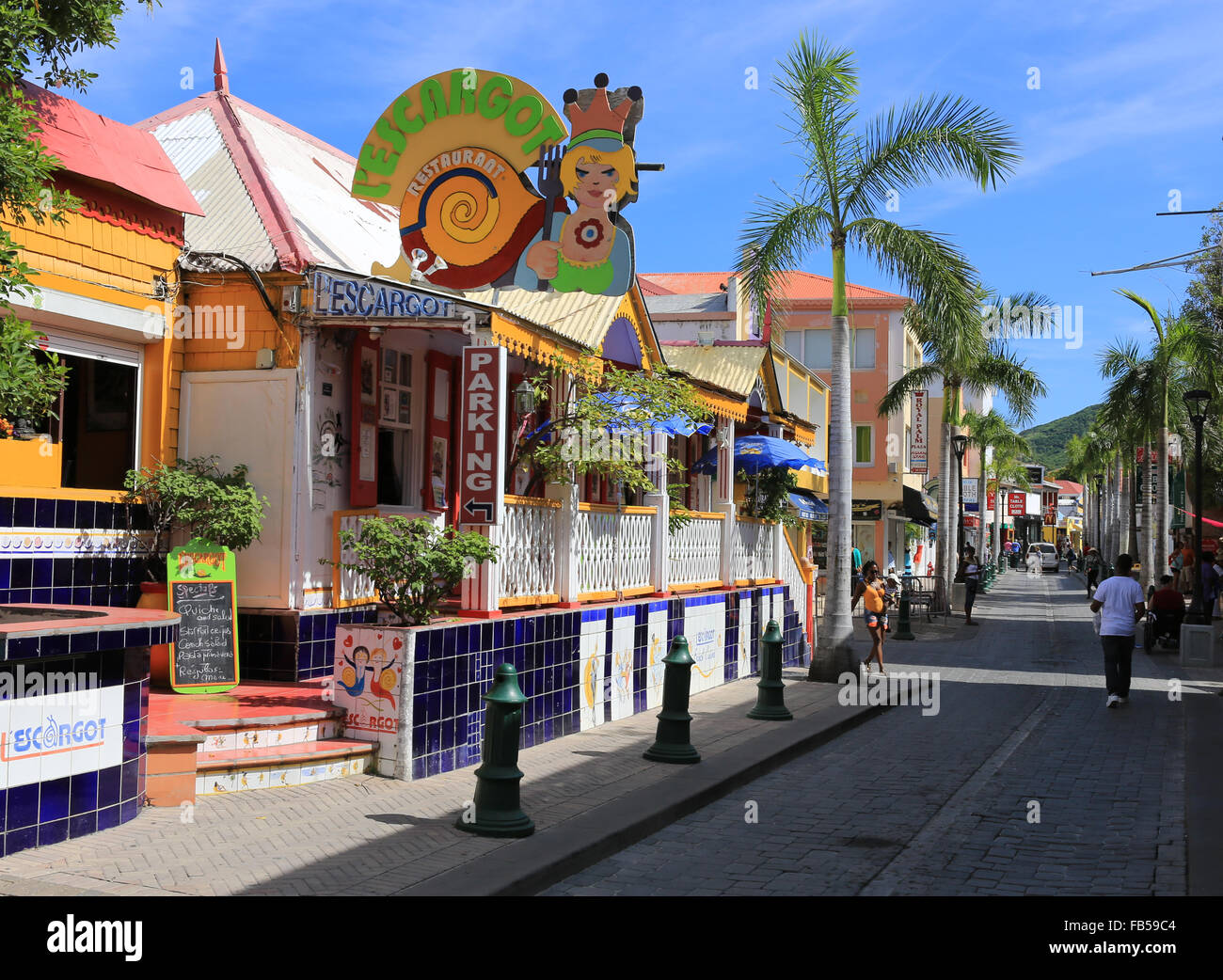 Front Street in Philipsburg, the capital of Sint Maarten in the ...