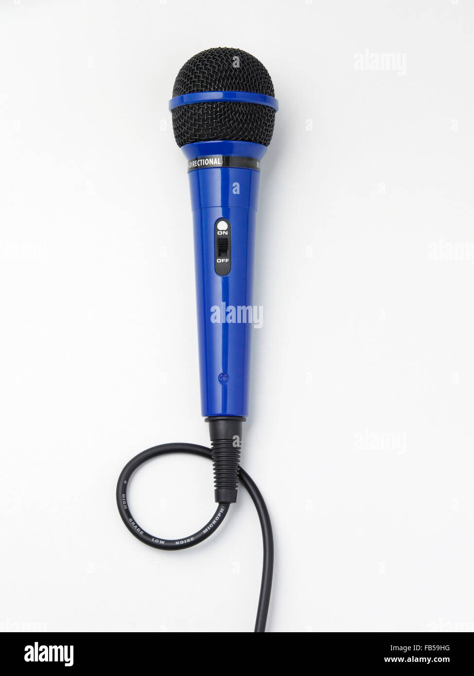 top view of the microphone on the plain background Stock Photo - Alamy