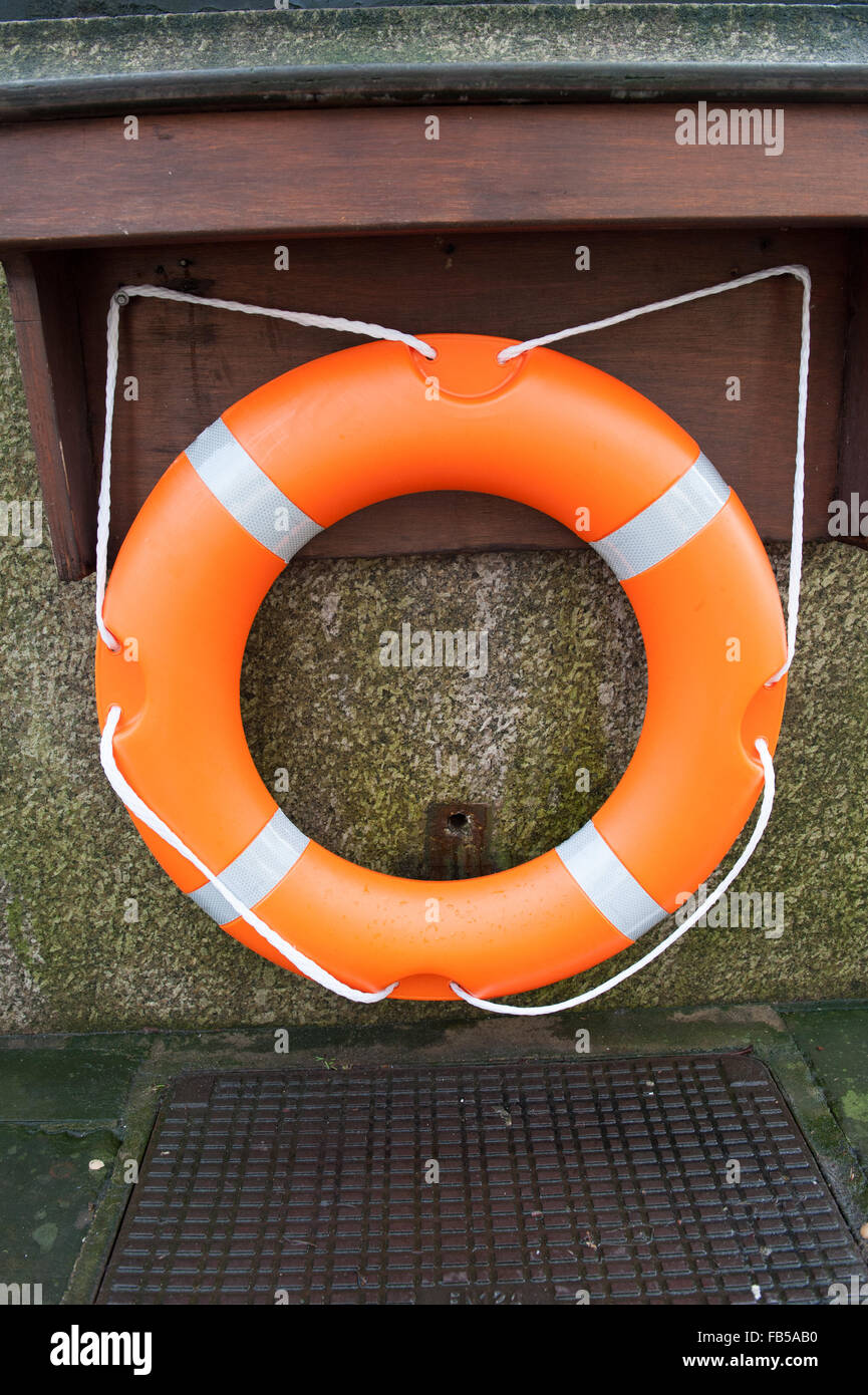 Life ring by the Thames in London Stock Photo - Alamy
