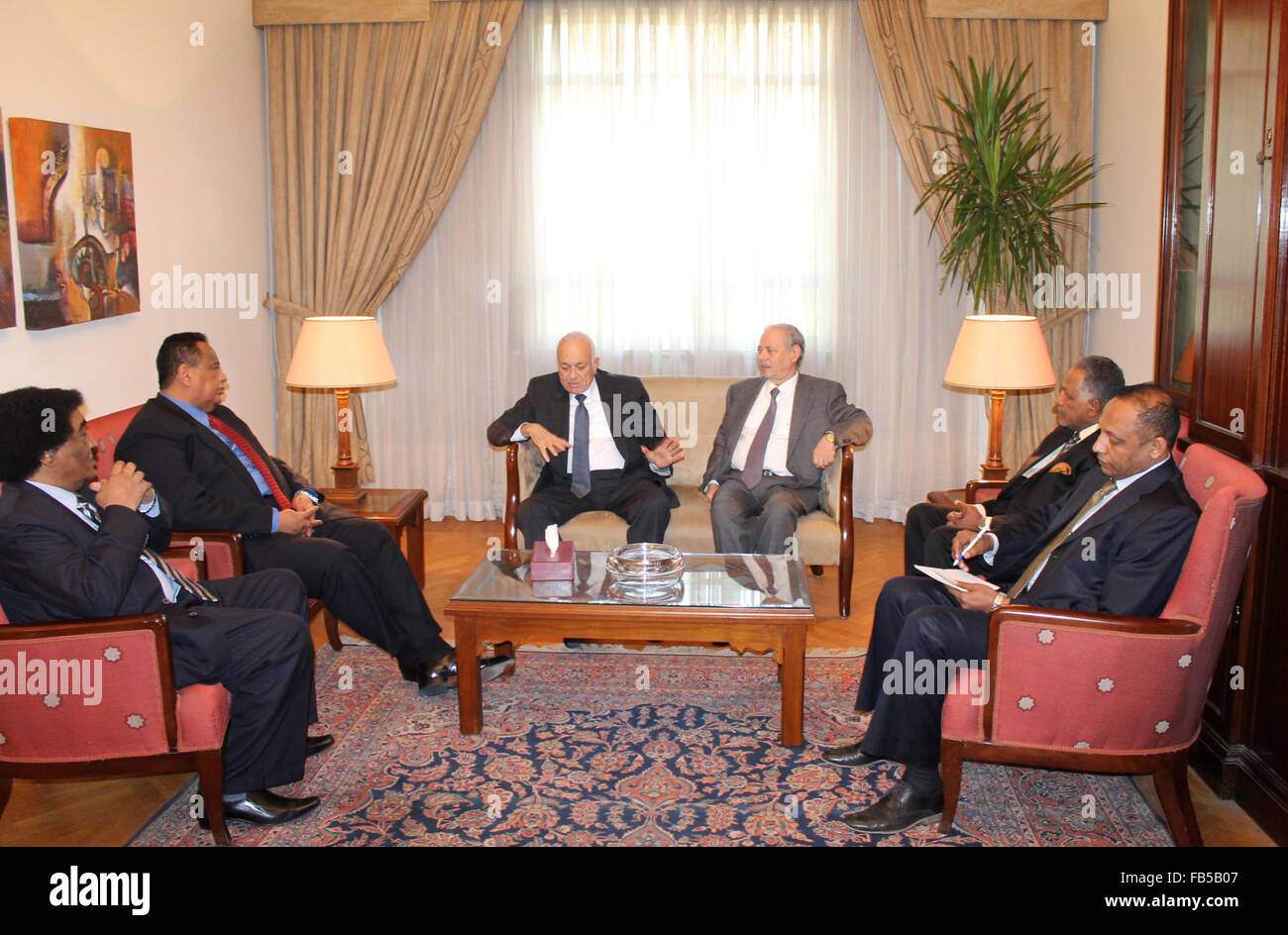 Cairo, Egypt. 10th Jan, 2016. Secretary-General of the Arab League ...