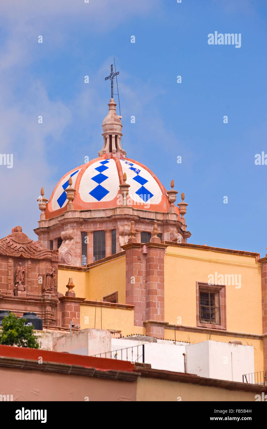The colourful dome of Templo de Santo Domingo in Zacetecas, Mexico ...