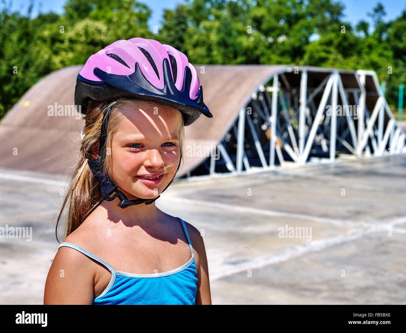 Girl riding on roller skates Stock Photo - Alamy