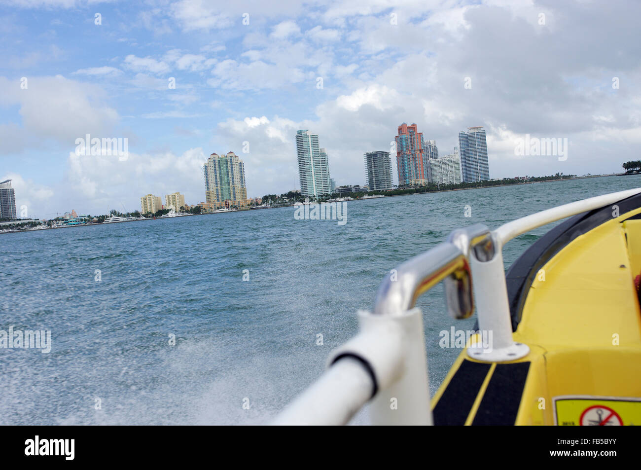 A Speedboat Ride IN Miami Downtown With Miami Skyline In Background ...
