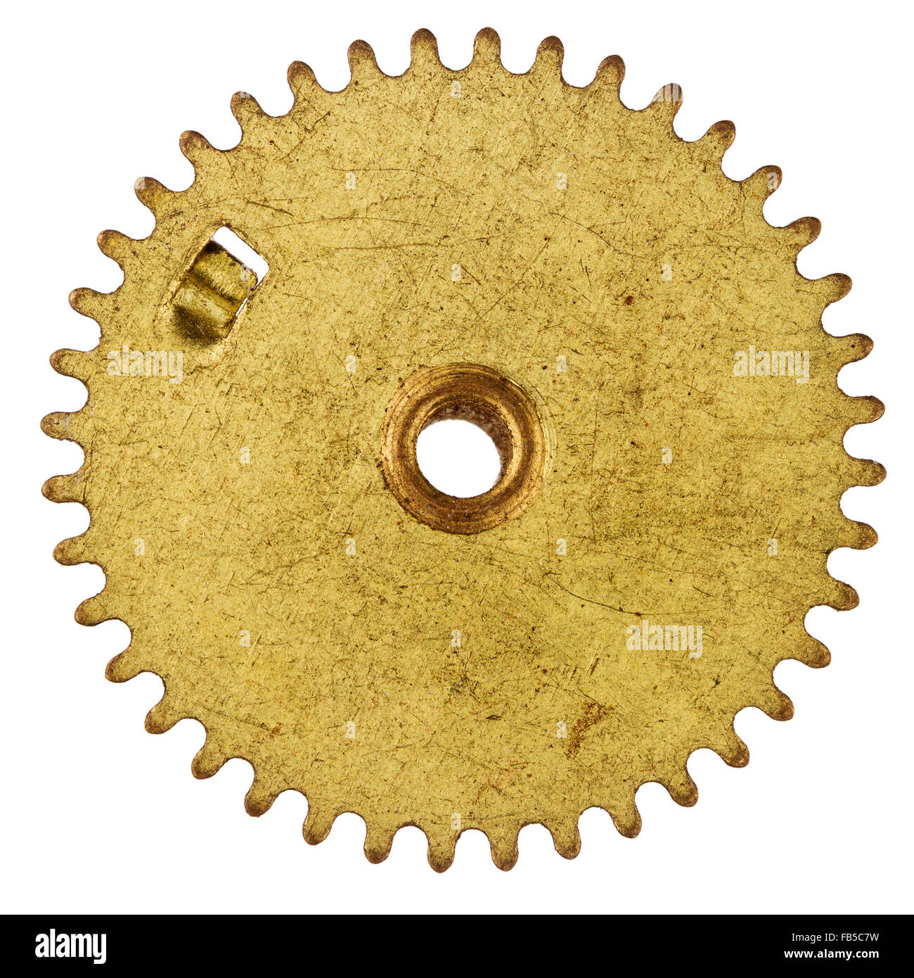 Old clockwork gear isolated on white background Stock Photo - Alamy