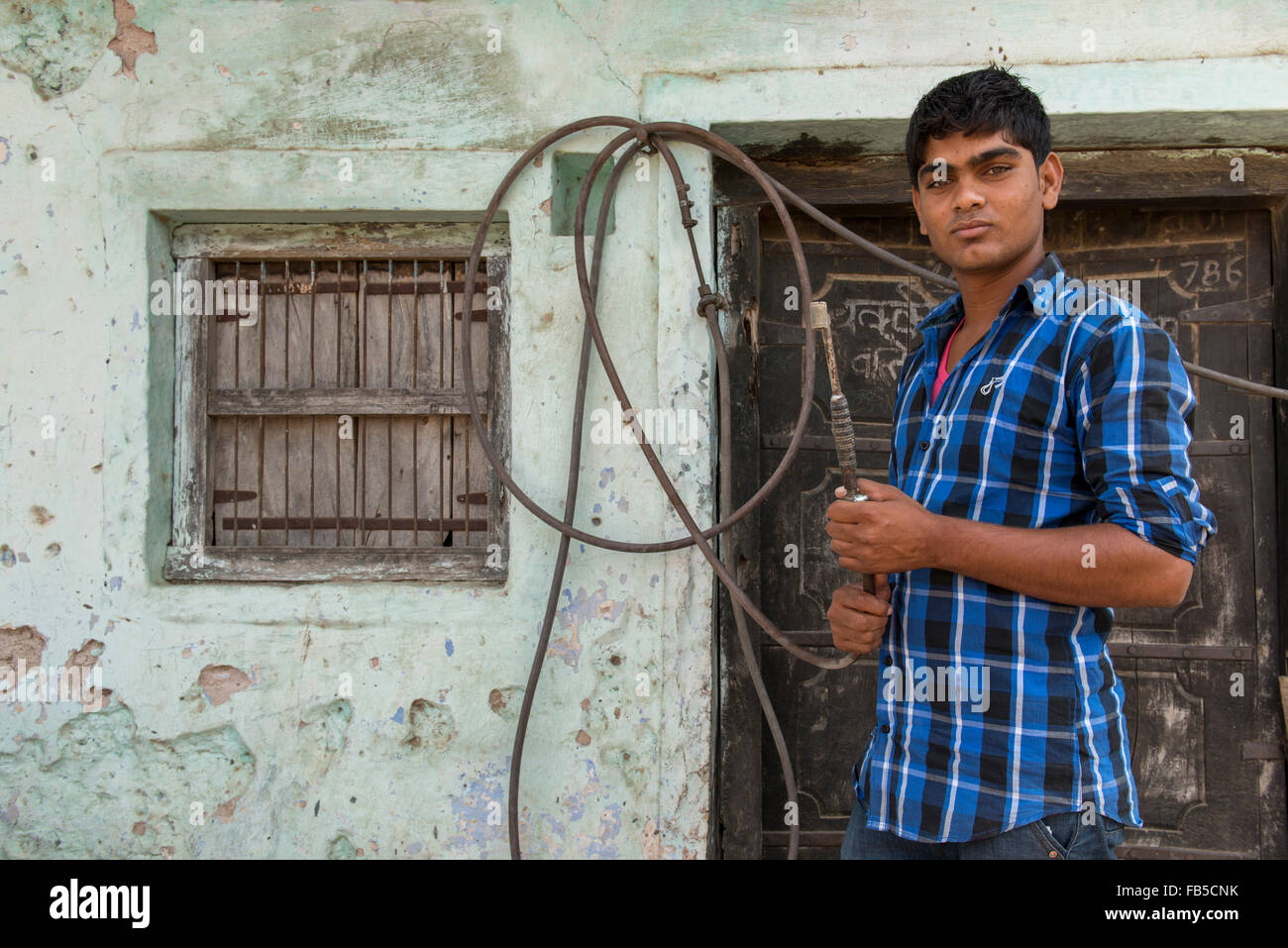 Young Man With Pipe Stock Photo - Alamy