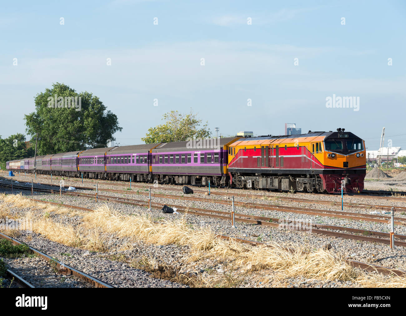 special express train is moving to the central station Stock Photo - Alamy