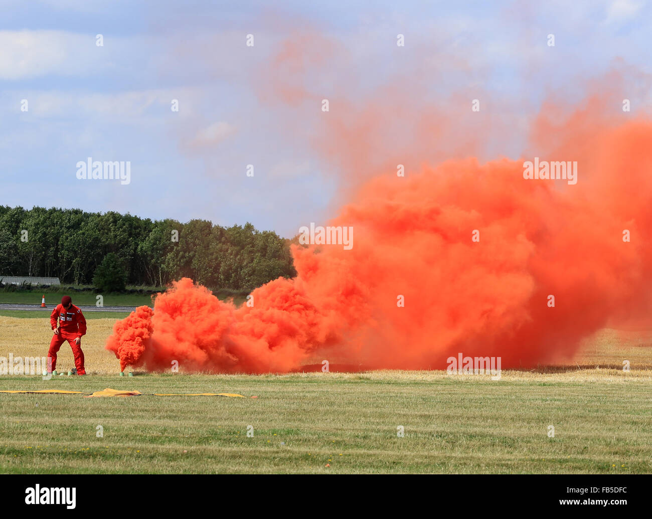 Preparations on the ground for the RAF Red Devils parachute jump at an ...