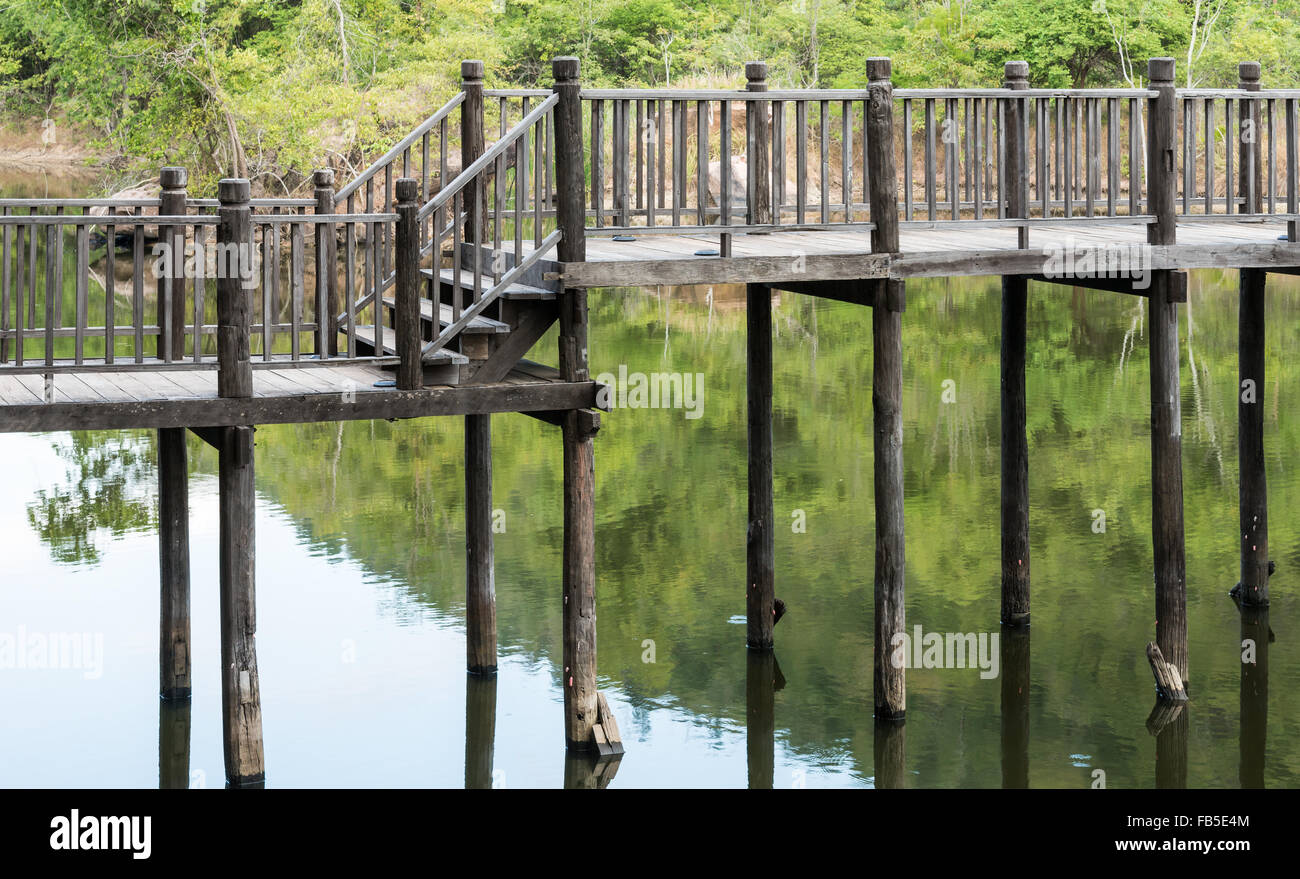 Old wooden lake bridge hi-res stock photography and images - Alamy